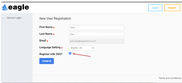 Single Sign-On Login – Eagle CMMS